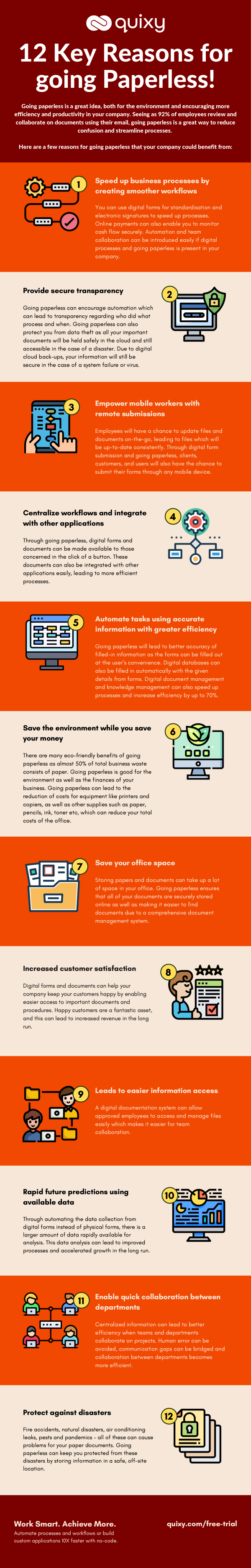 [Infographic] 12 Key Reasons for Going Paperless | Quixy