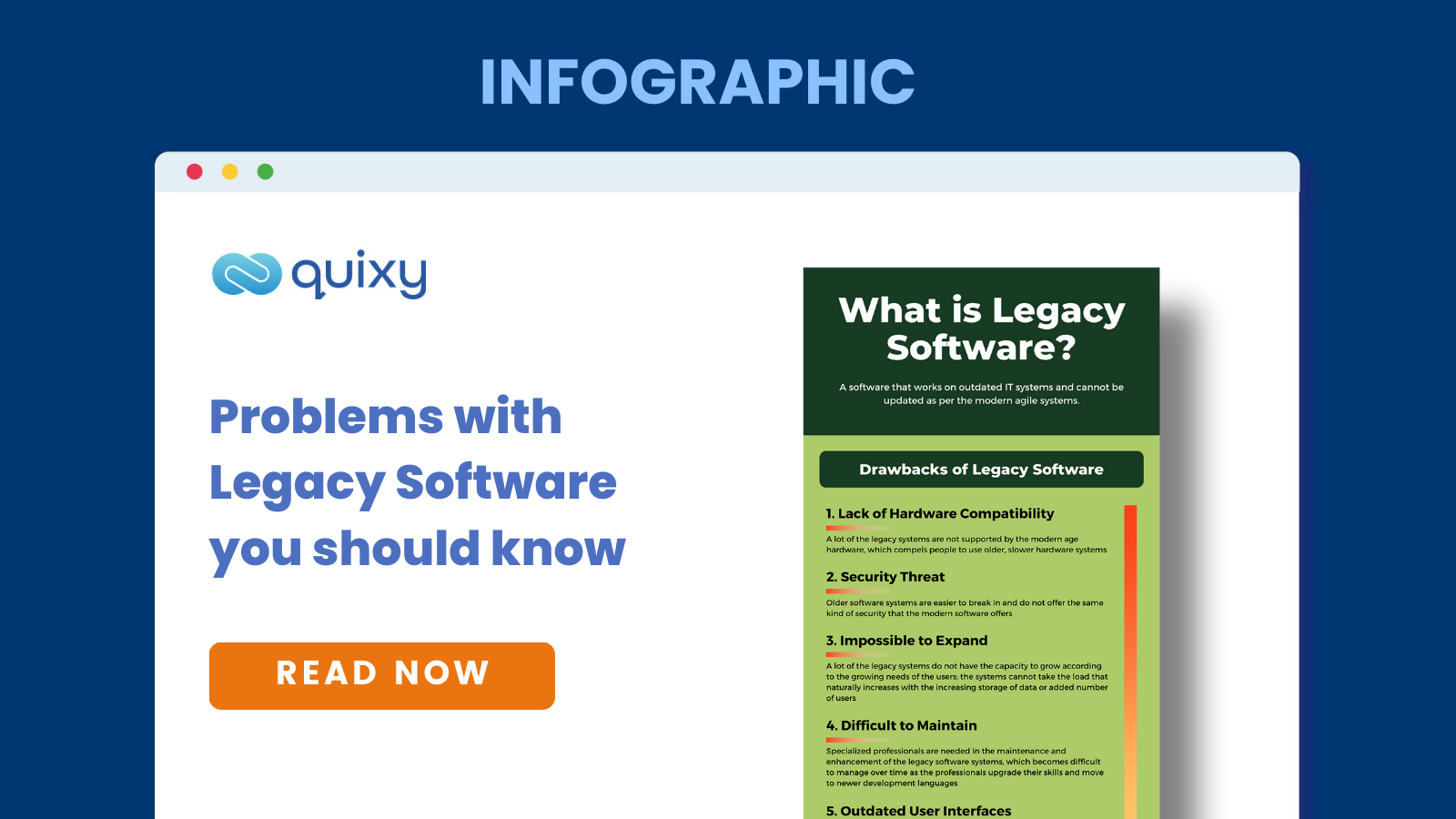 [Infographic] Problems with Legacy Software you should know | Quixy