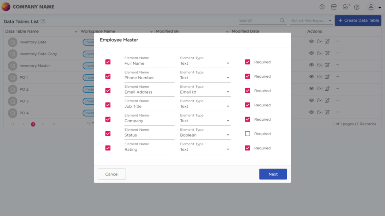 Excel Sheet to data table in seconds